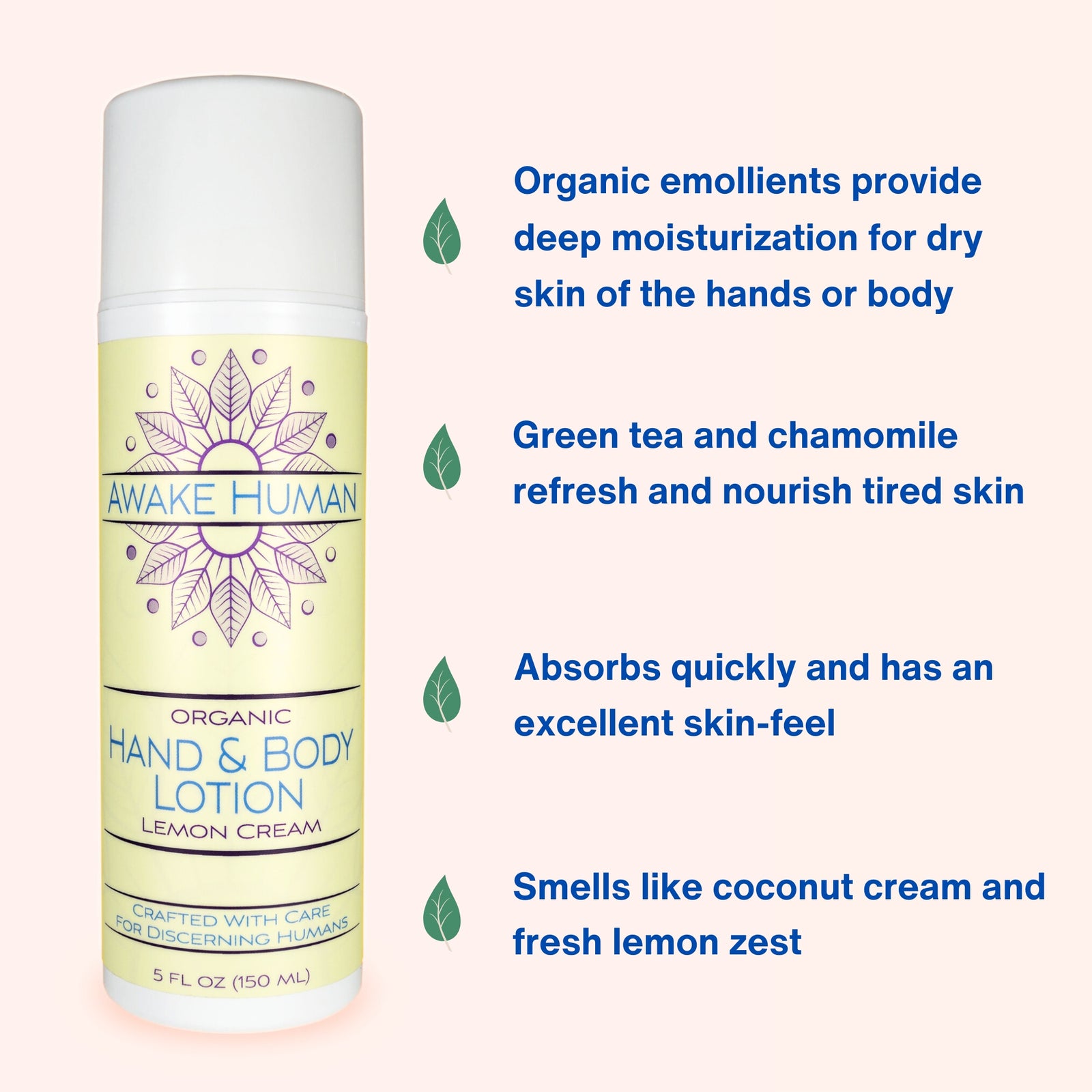 Hand & Body Lotion - Lemon Cream - Awake Human