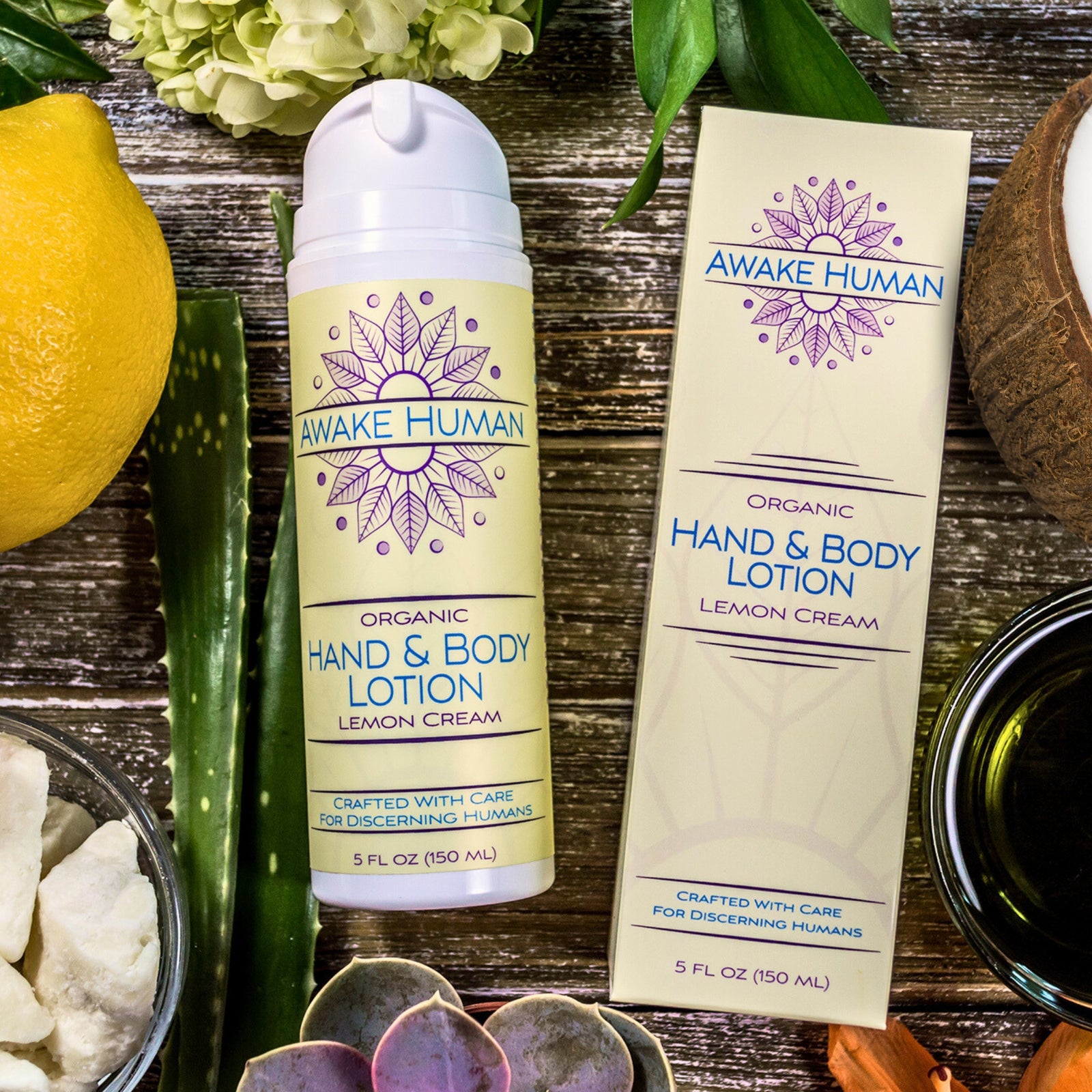 Hand & Body Lotion - Lemon Cream - Awake Human